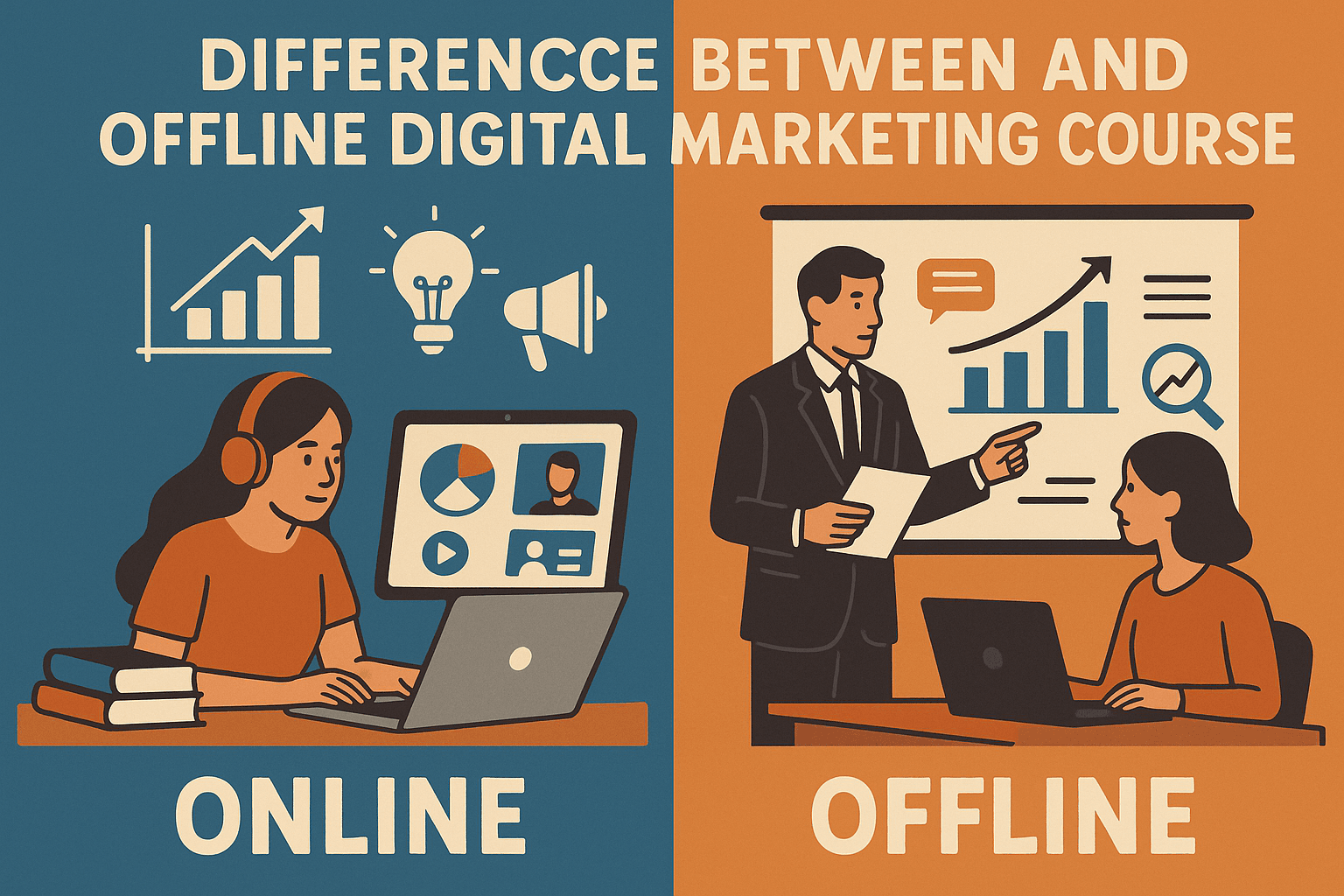 Difference Between Online and Offline Digital Marketing Course ...